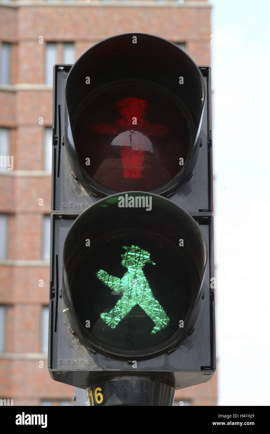 Germany, Berlin, pedestrian crossing light, traffic light little man ...