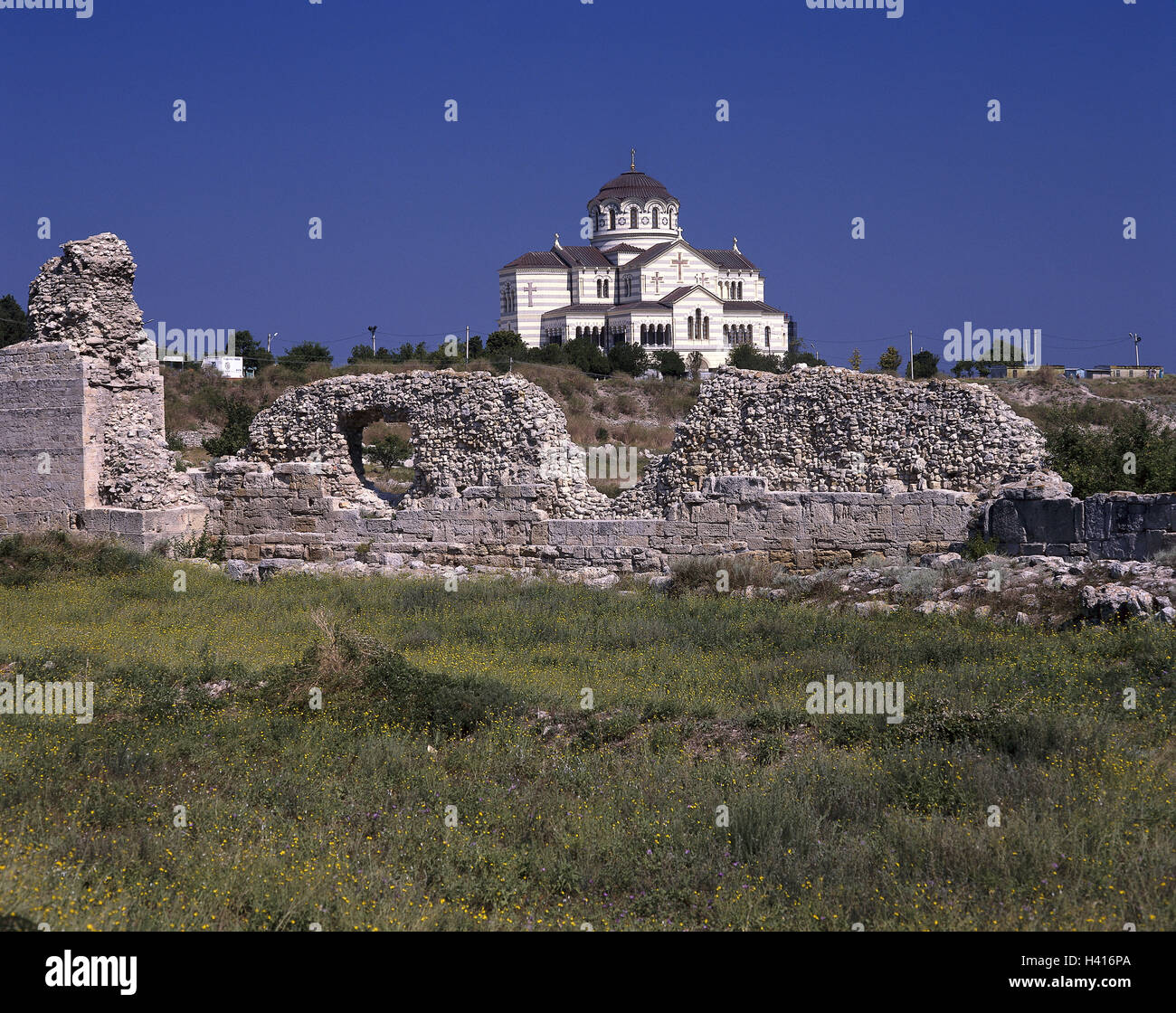 The Ukraine, peninsula the Crimea, Sewastopol, Chersones, ruins, stone ...