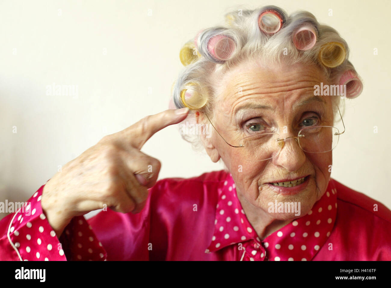Woman shows finger after hi-res stock photography and images - Alamy
