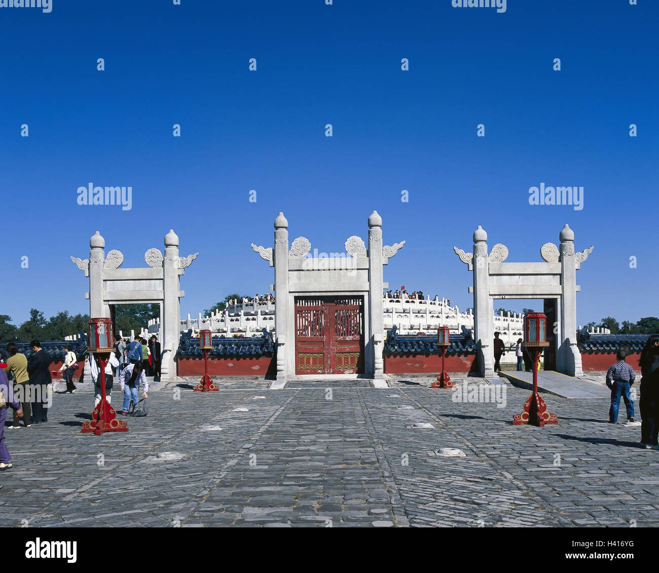 China, Peking, heaven altar Tiantan, gates, visitors, Asia, Eastern ...
