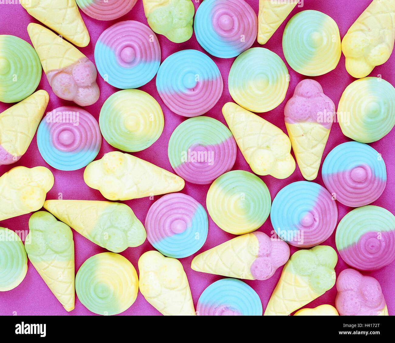 Sweets, froth sugar, forms, differently, sweet, candy, brightly, dye ...