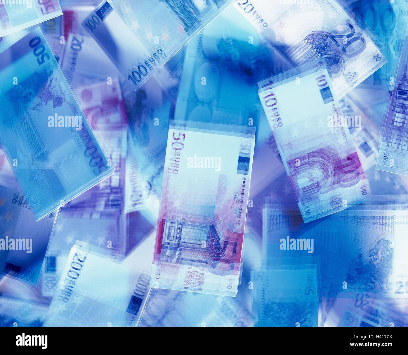 Bank notes, euro, blur, means payment, money, single currency, European ...