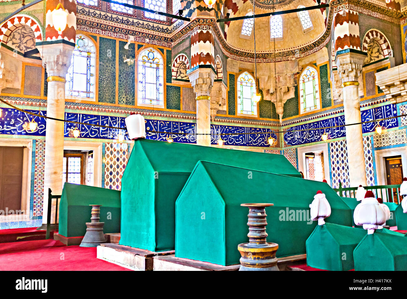 The Tomb of Sultan Selim II with the medieval tiles on the walls Stock ...