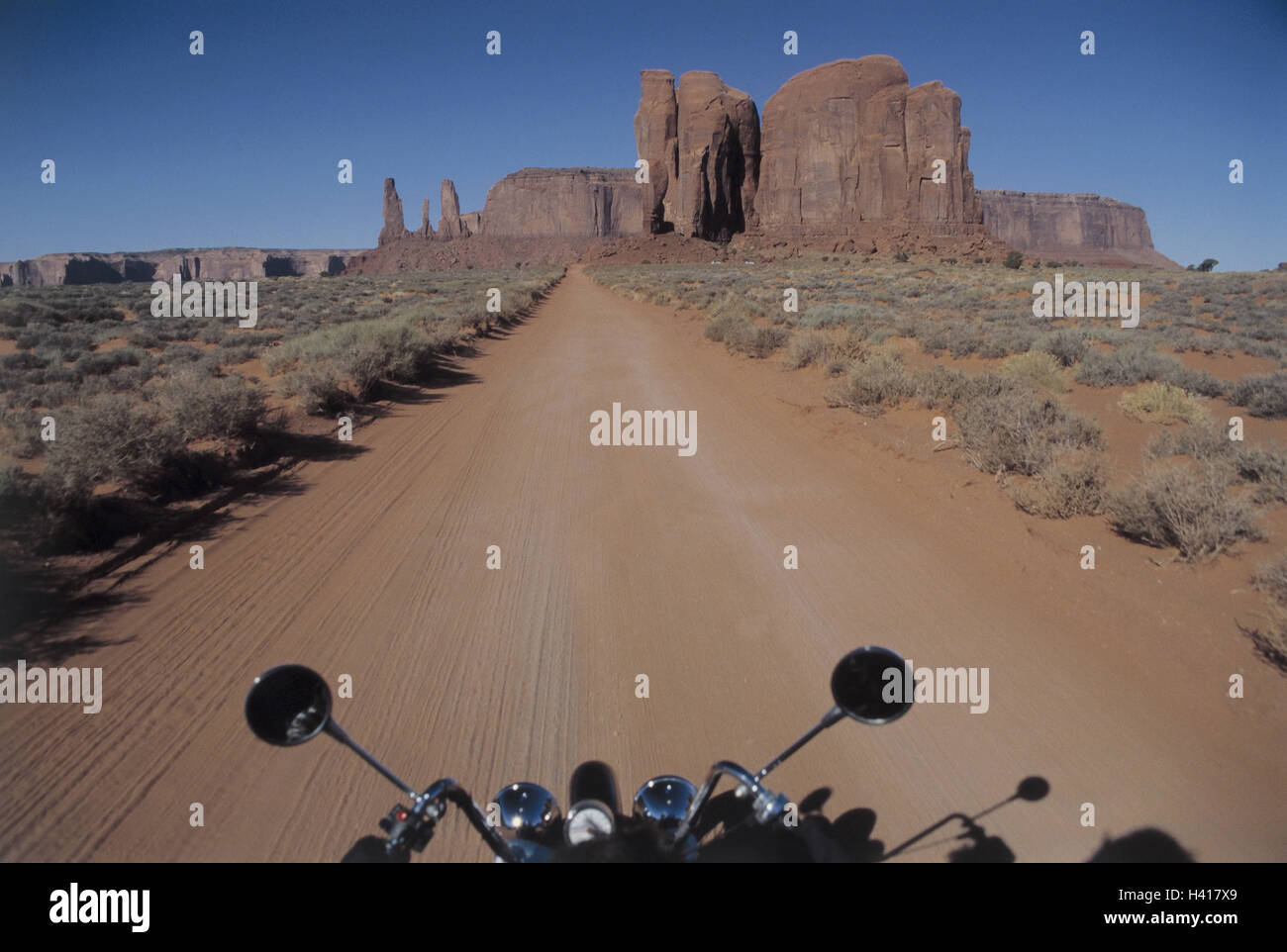 The USA, Utah, monument Valley, Sand runway, Trike driver, detail ...