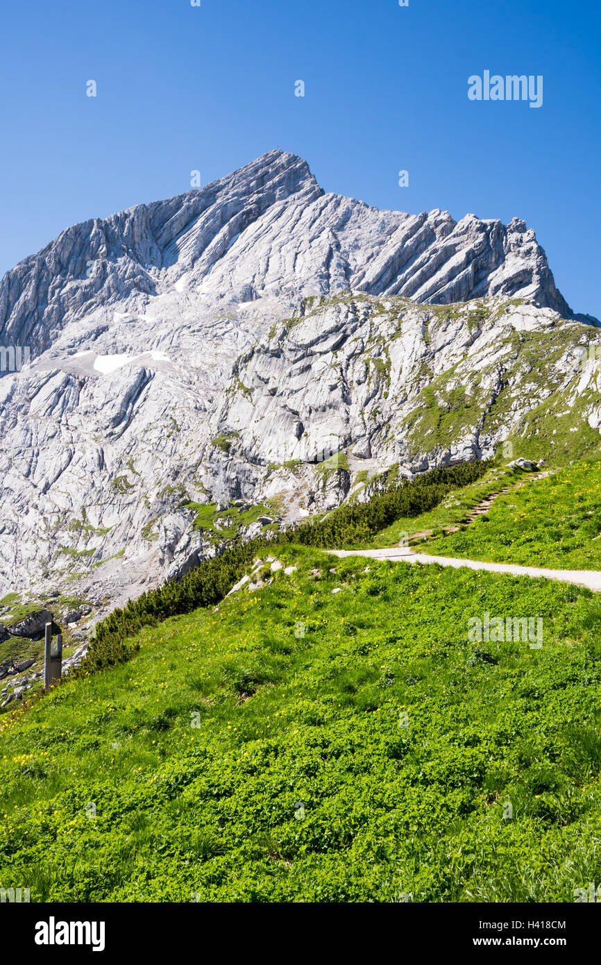 Alpspitze mountain in the alps of Bavaria Stock Photo - Alamy