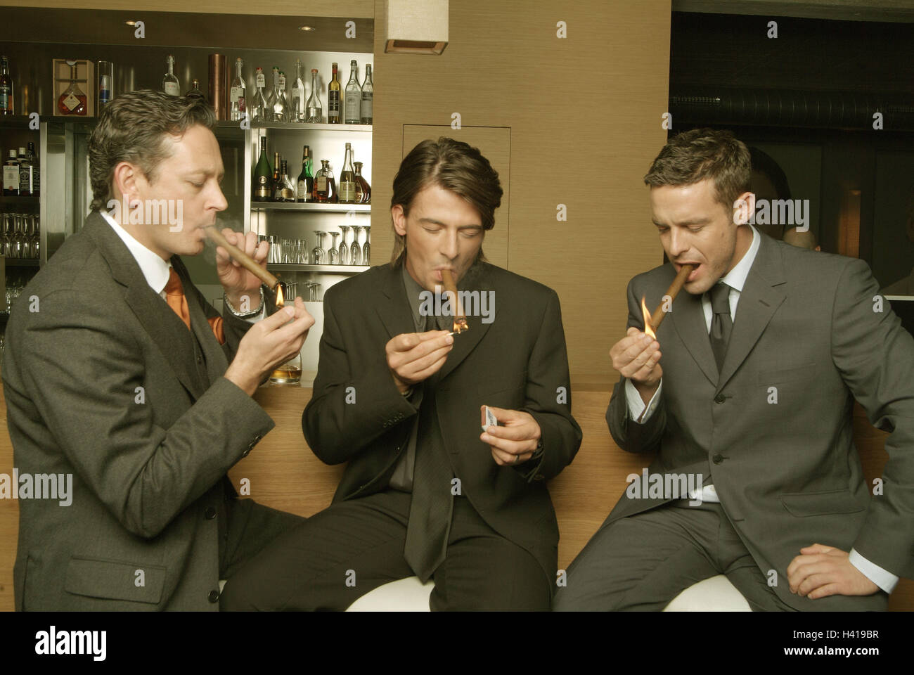 Cash, counter, business people, cigars smoke business, business meeting ...