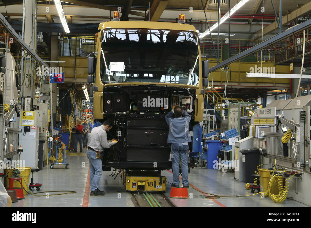 One truck production, factory building, final assembly line, new ...