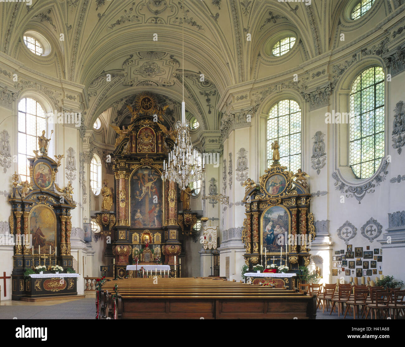 Germany, Bavaria, floodgate brook, church Maria pear tree, east choir ...