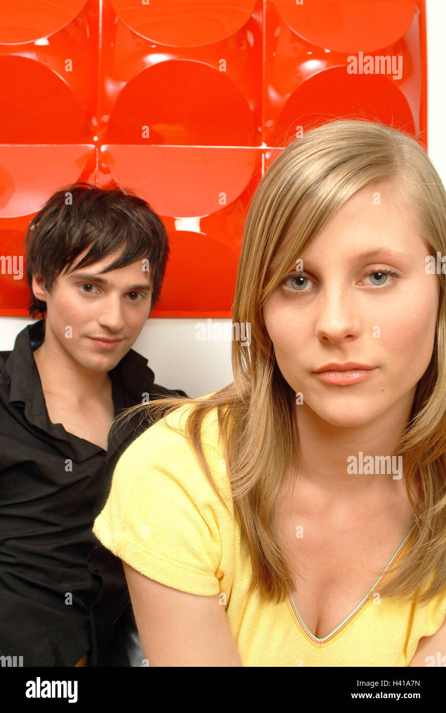 Sofa, couple, conflict, are quiet, turn away woman, portrait ...