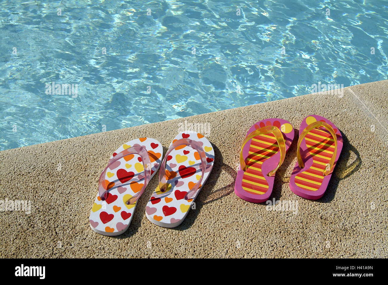 Pool margin, flip flops, swimming pool, pool, swimming pool, cymbal ...