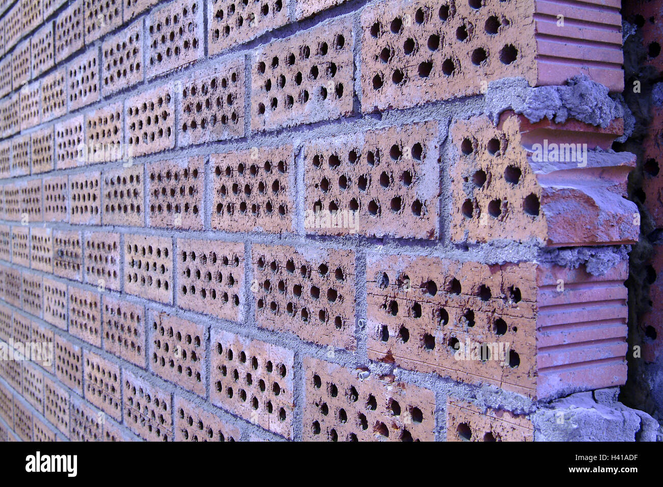 Red brick defensive wall, detail, defensive wall, wall, clay brick, red ...