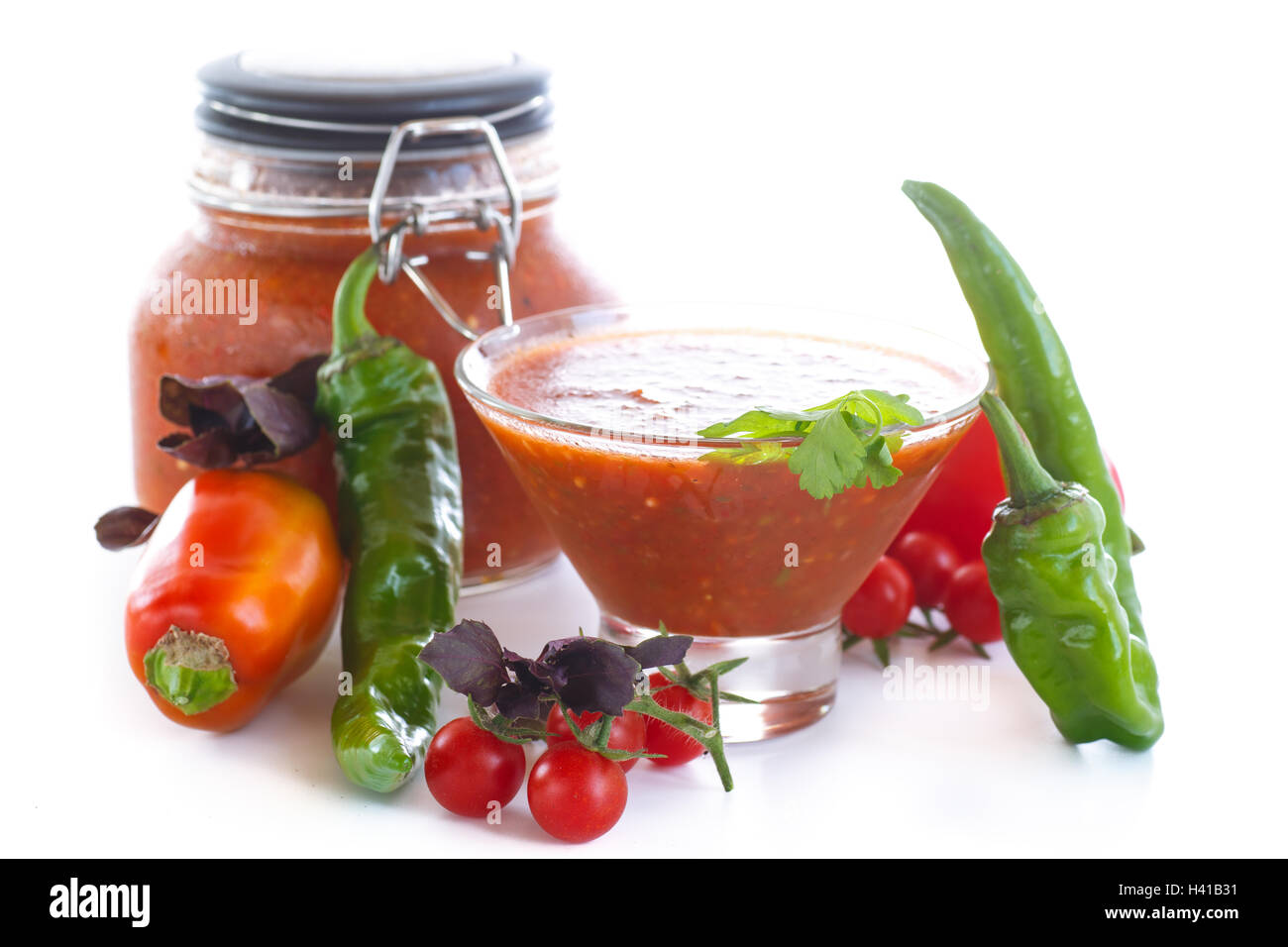 Adjika sauces from fresh vegetables Stock Photo - Alamy