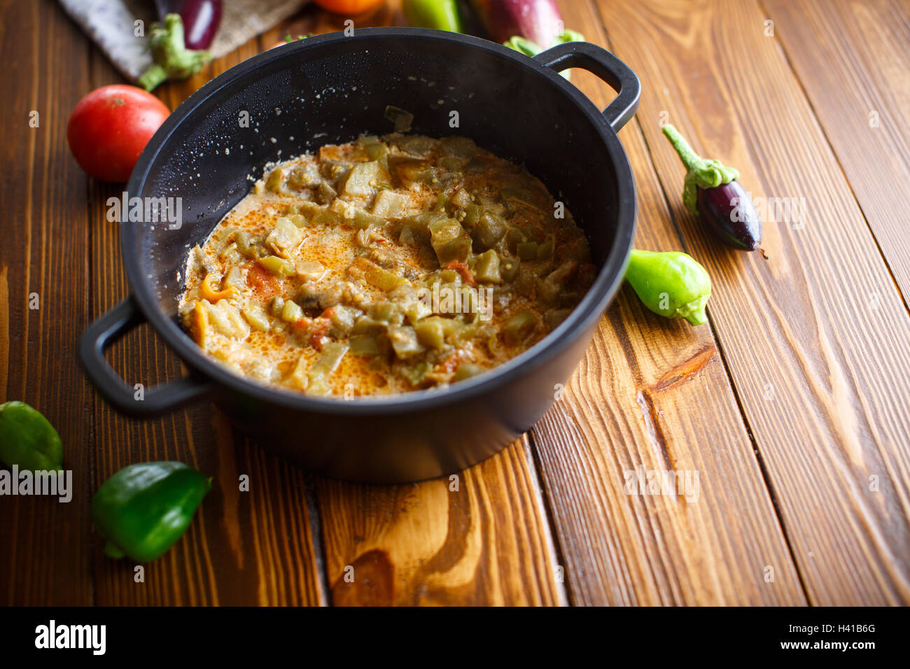 Eggplant caviar in rustic hi-res stock photography and images - Alamy
