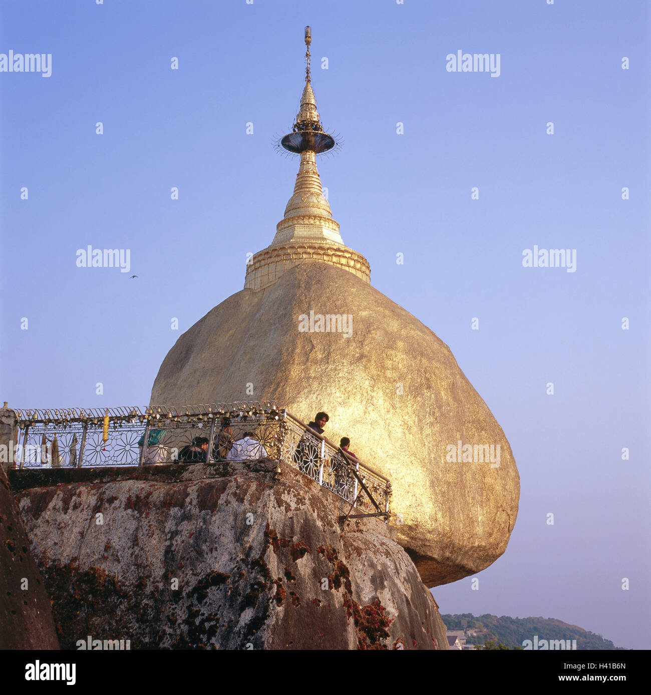 Myanmar, Kyaikto, Kyaik-tiyo, view plateau, pilgrim, Asia, Indochina ...