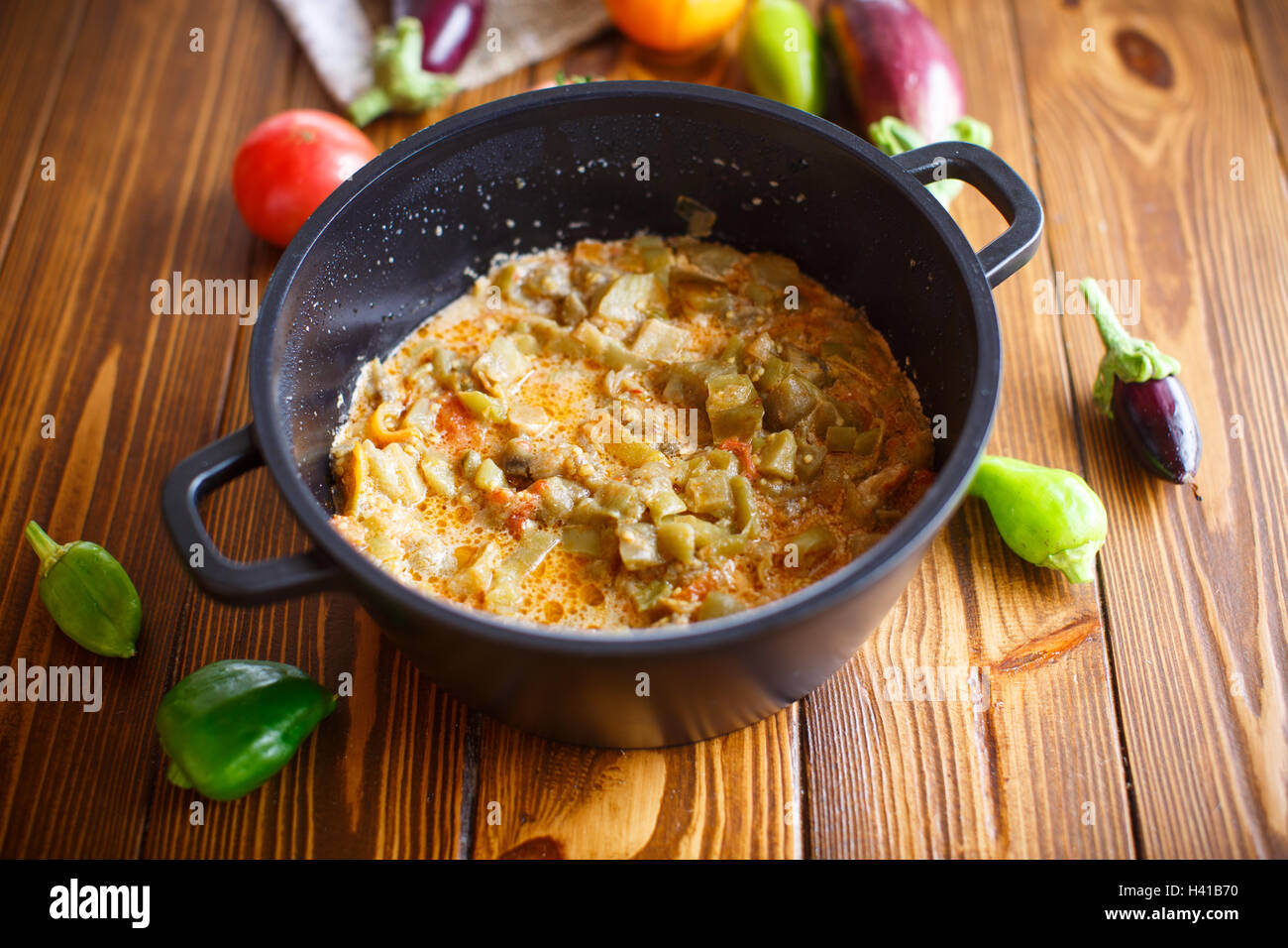 Eggplant caviar in rustic hi-res stock photography and images - Alamy