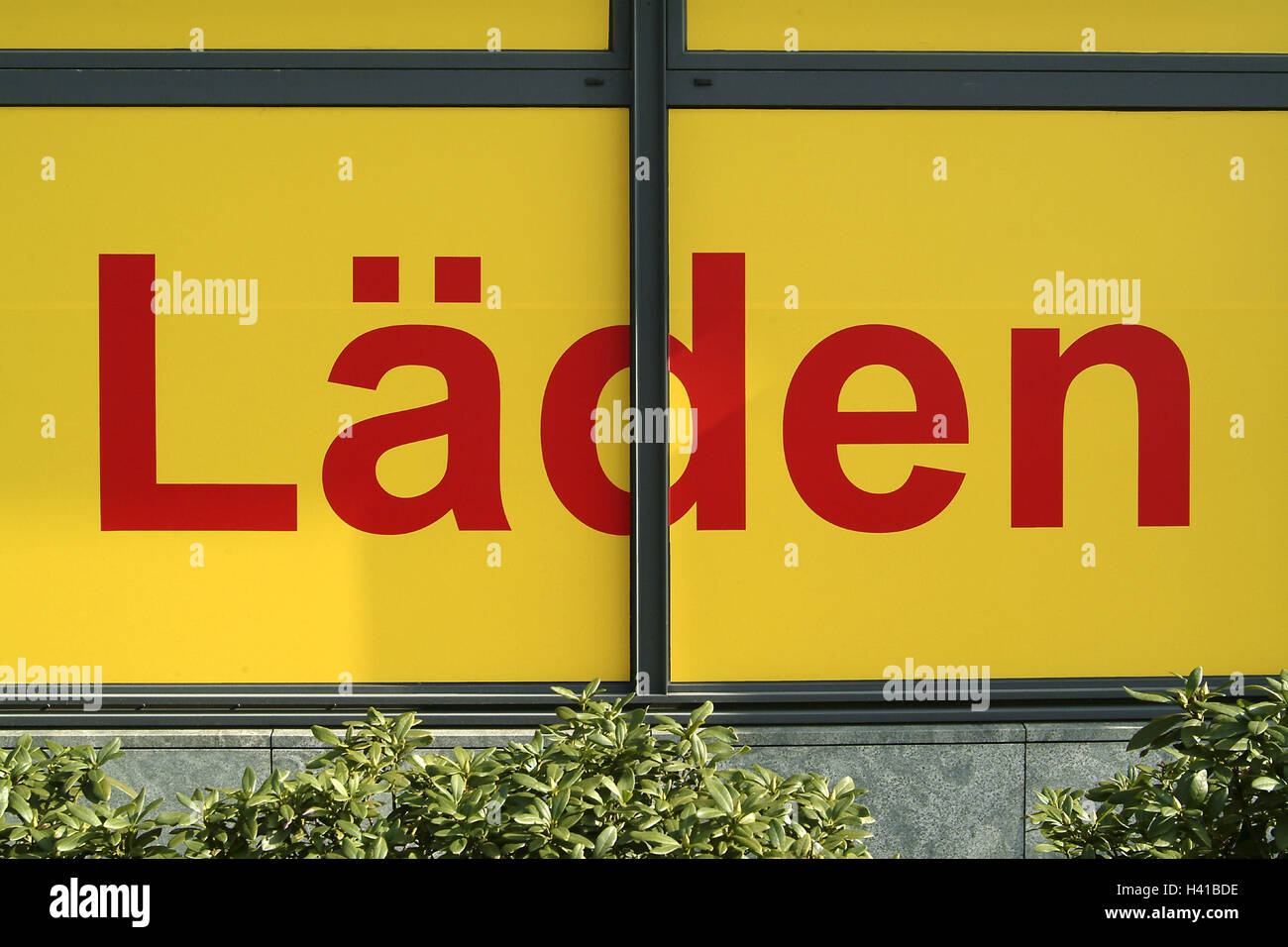 Building, detail, sign, label "Shops", Sign, Sign, Advertising sign ...