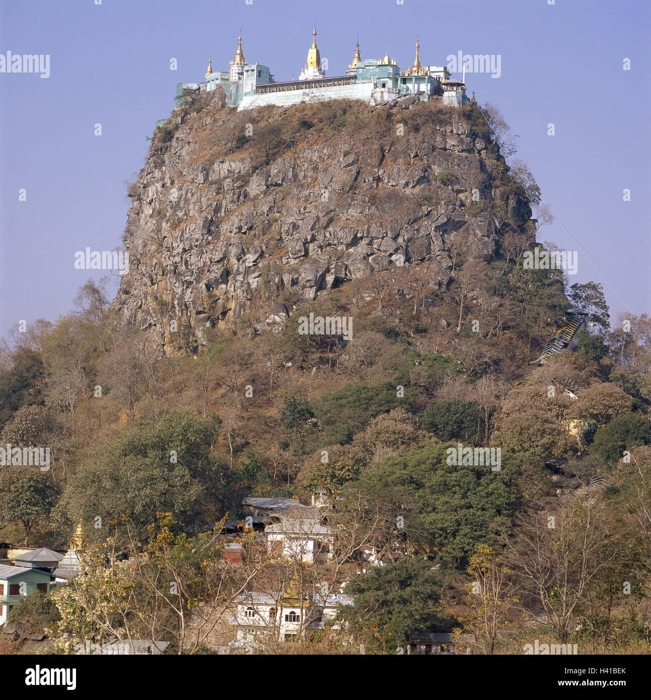 Myanmar, mountain Popa, cloister, Asia, Indochina, Burma, close Bagan ...