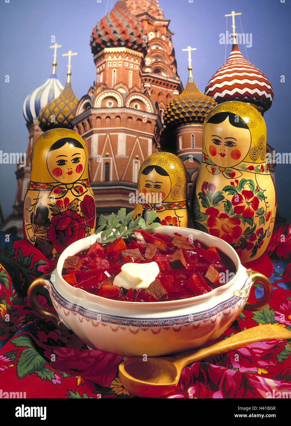 Russia, speciality, borsch, Matroschkas, Basilius Kathedrale, Still ...