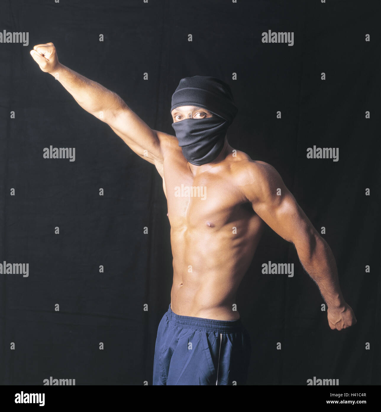 Man, dresses up, upper bodies free, muscular Series, expression ...