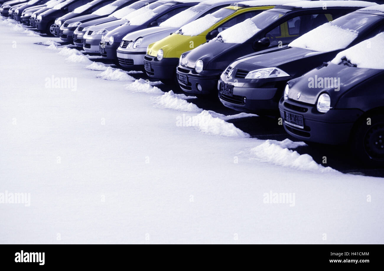 Cars, new carriages, models, differently, series, snow only editorially ...