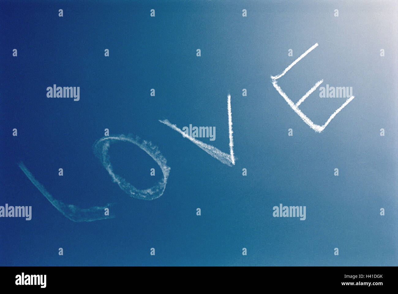 Composing, heavens, stroke "Love", Back light Contrails, writing ...