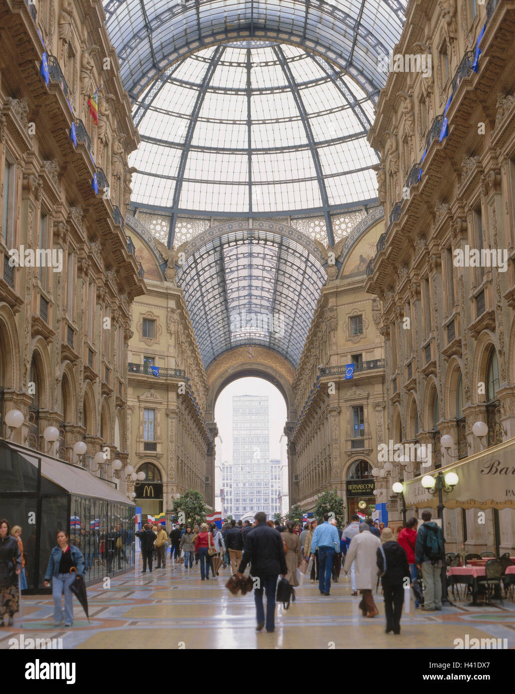 Italy, Milan, Galleria Vittorio, Emanuele II, tourists, Europe ...