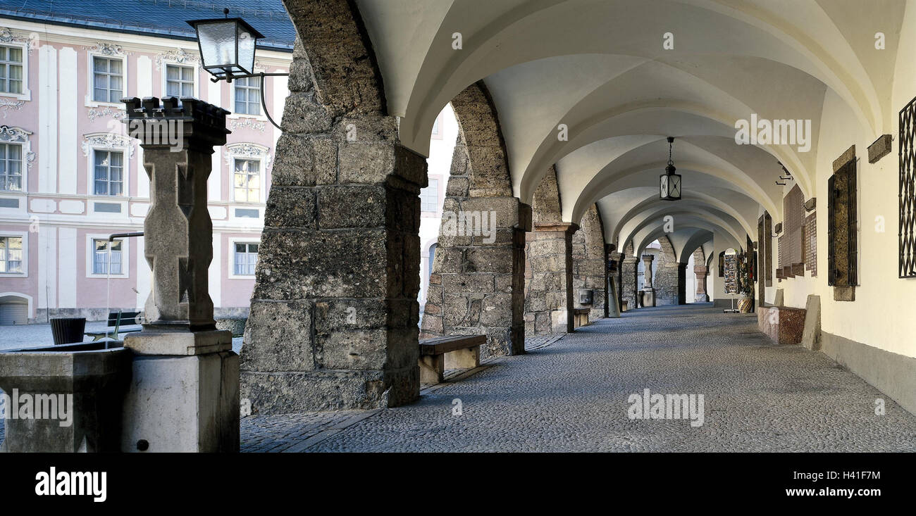 Germany, Bavaria, Berchtesgaden, castle square, castle Berchtesgaden ...
