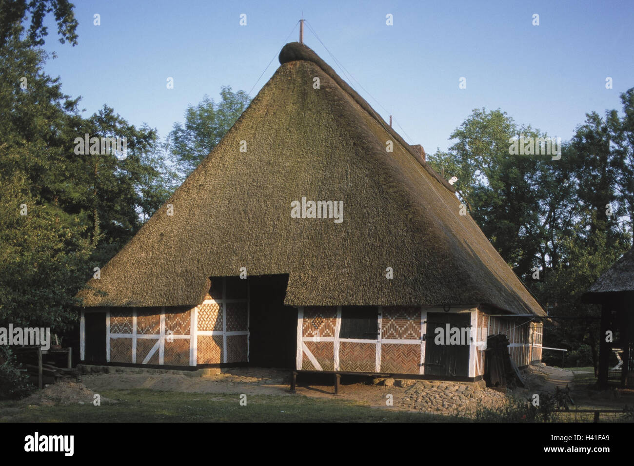 Germany, Lower Saxony, Stade, open-air museum, stable, outside, museum ...