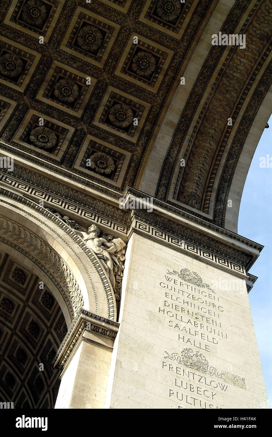 France, Paris, Arc de Triomphe, close up, Europe, town, capital ...