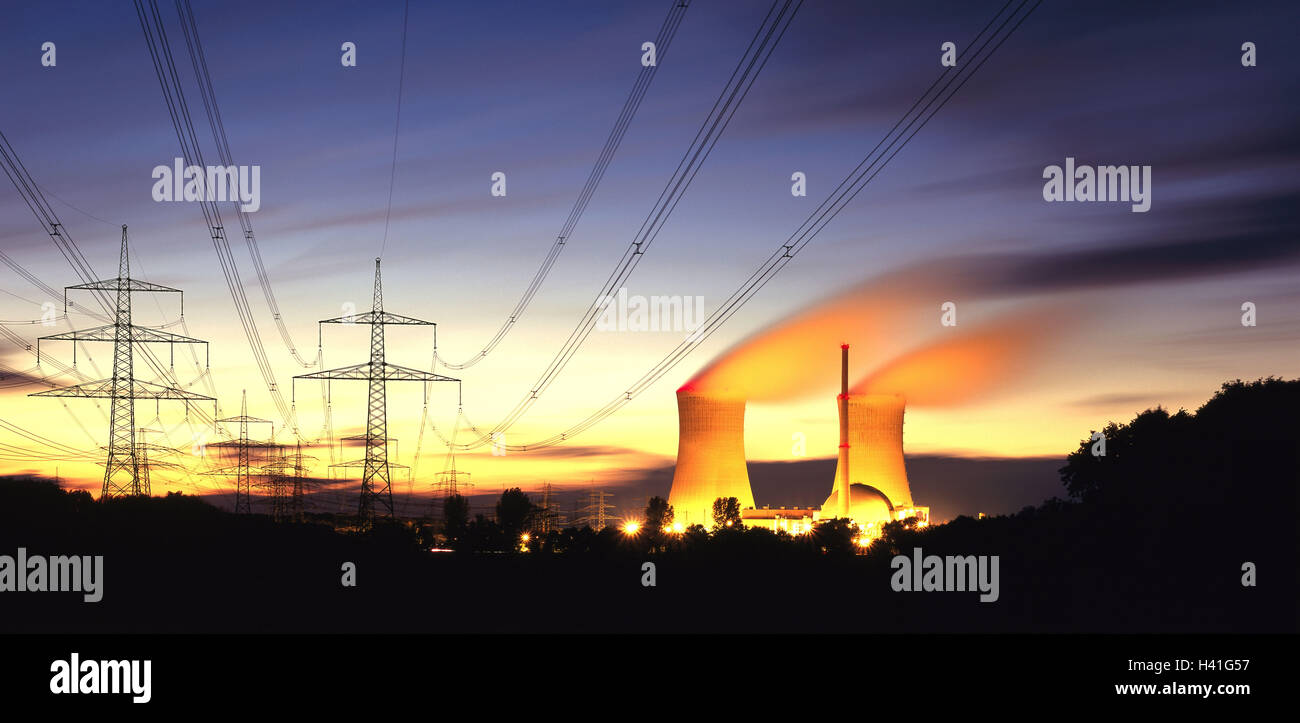 Germany, Bavaria, Lower Franconia, field Grafenrhein, nuclear power ...