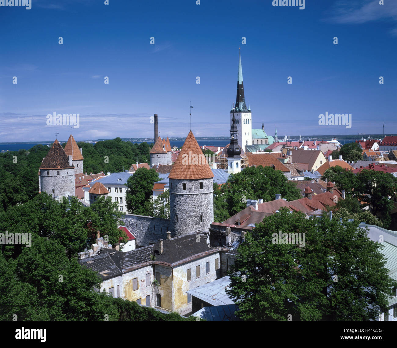 Estonia, Tallinn, Old Town, town overview, Europe, north-east, Europe ...