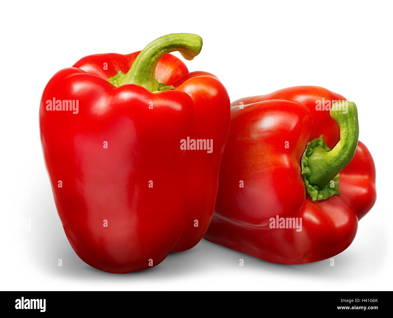 Group of sweet red pepper isolated on white Stock Photo - Alamy