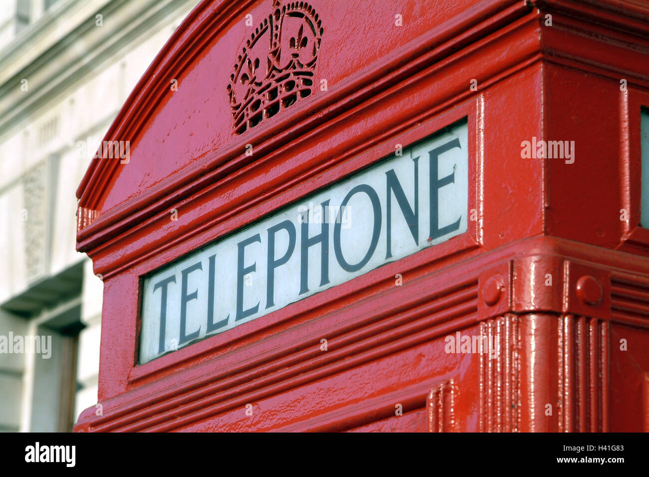 Great Britain, England, London, Telephone booth, red, detail Europe ...