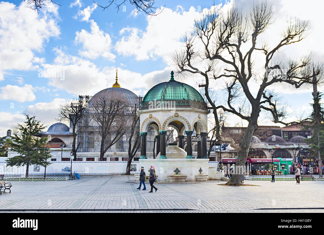 The German Fountain located on Sultanahmet Square (hippodrome) in ...