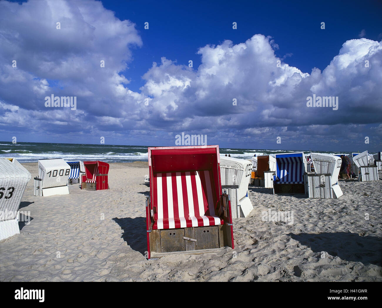Germany, the North Frisians, Sylt, Westerland, beach, beach chairs ...