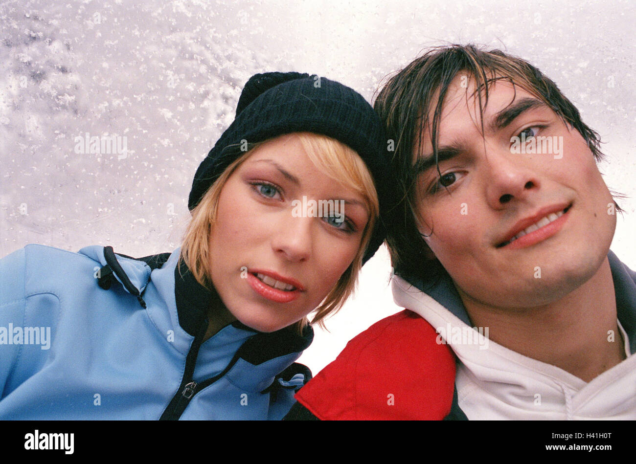 Couple, young, smile, winter clothes, portrait, 20-30 years, happy ...