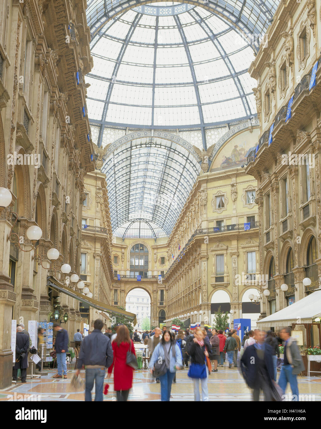 Italy, Milan, Galleria Vittorio, Emanuele II, tourists, Europe ...