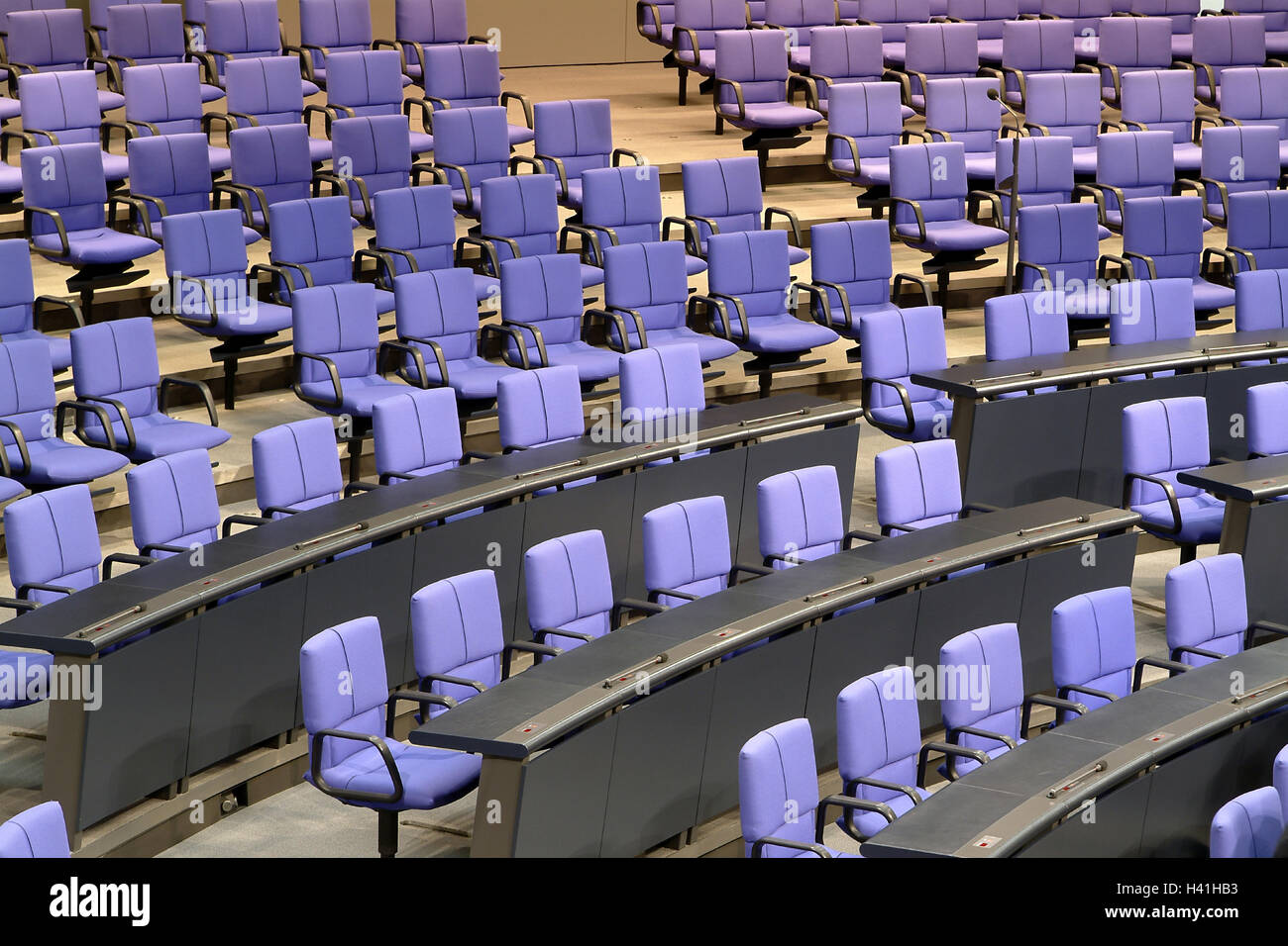 Germany, Berlin, Reichstag building, the German Bundestag, plenary hall ...