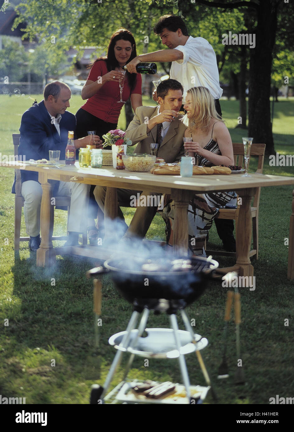 Garden, grill party, guests, happily, grill, leisure time, garden party ...