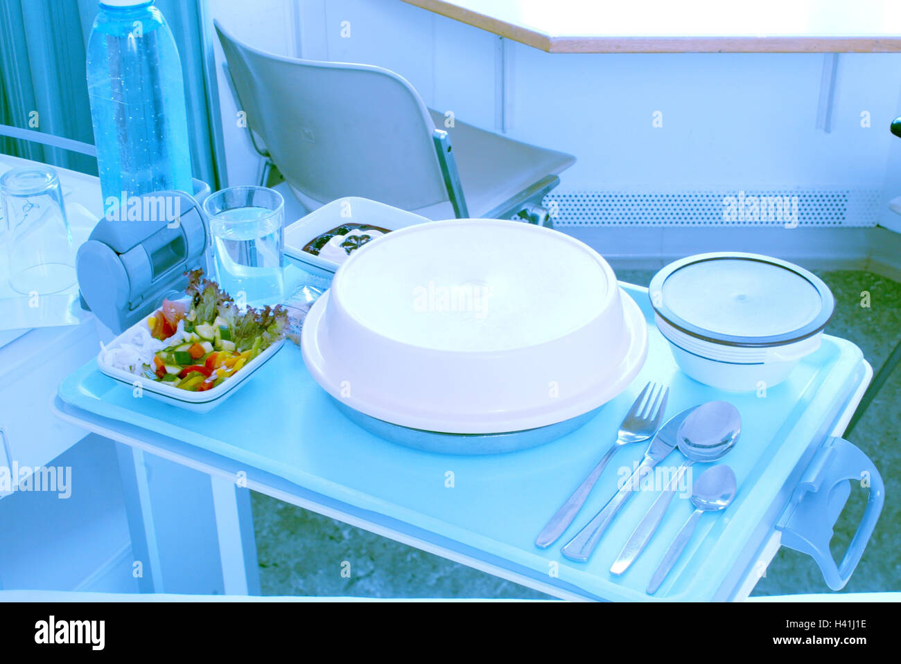 Hospital, sickbed, table, lunch, instruments, clinic, medicine, ward ...