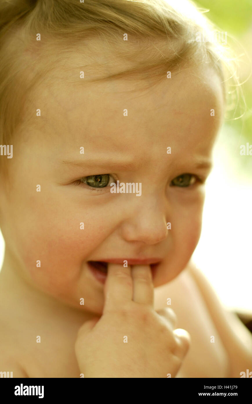 Girls, fingers, mouth, tearful, portrait, curled child portrait, child ...