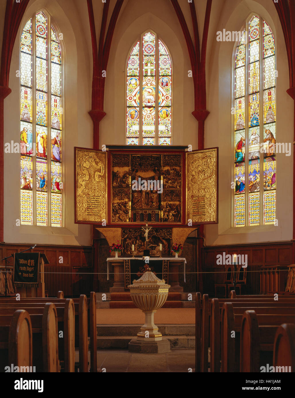 Germany, Saxony, Meissen, Church Our Lady, apse, picture window, winged ...