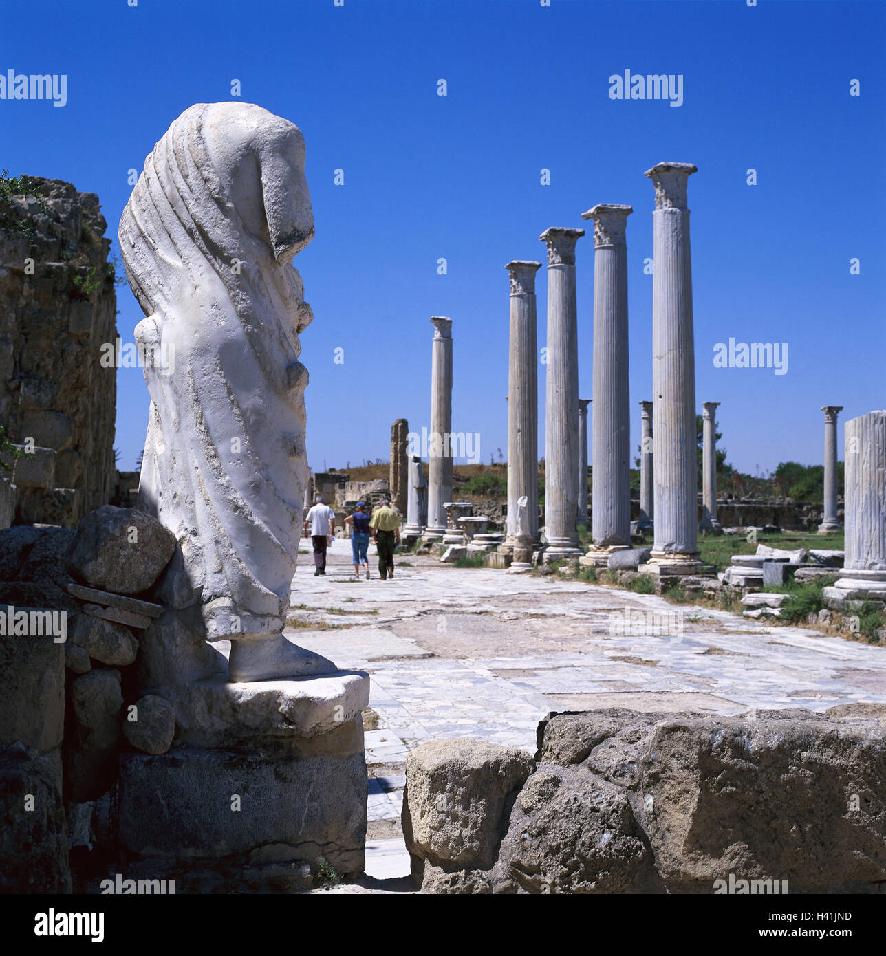 Cyprus, in Turkish, salamis, town, antique, ruin, Gymnasion, pillars ...