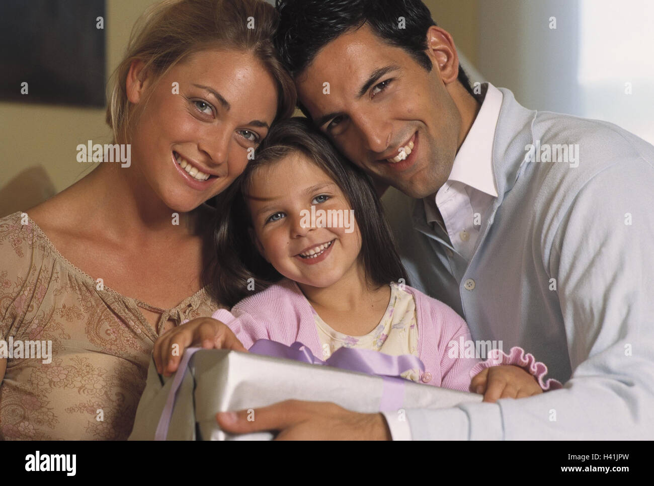 Parents, subsidiary, present, happy, portrait, model released, family ...