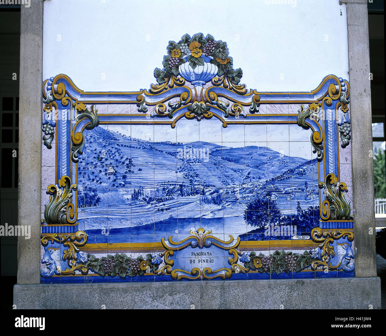 Portugal, faïence tiles, Azulejos, region Dourotal, close Regua, art ...