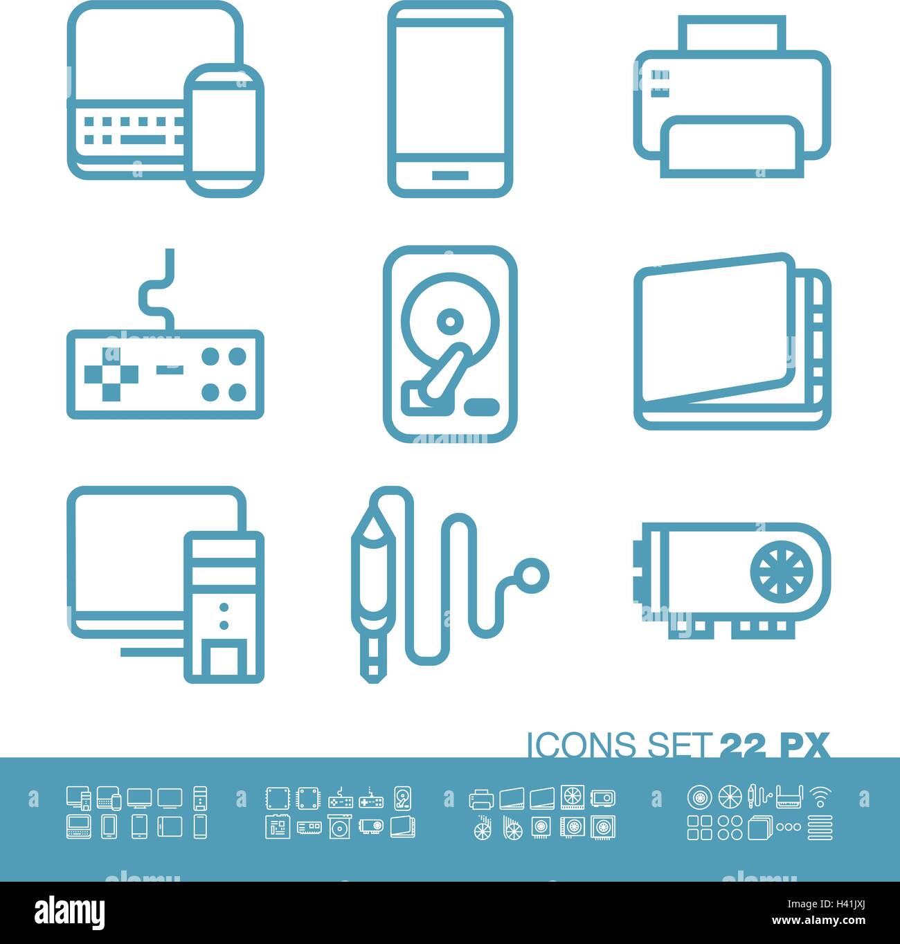 Technology and hardware icons Stock Vector Image & Art - Alamy