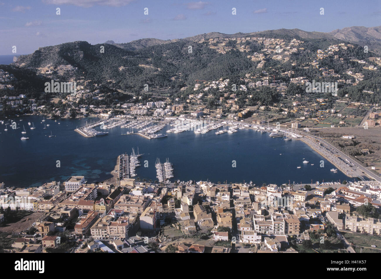 Spain, Majorca, port d'Andratx, town overview, harbour, the ...