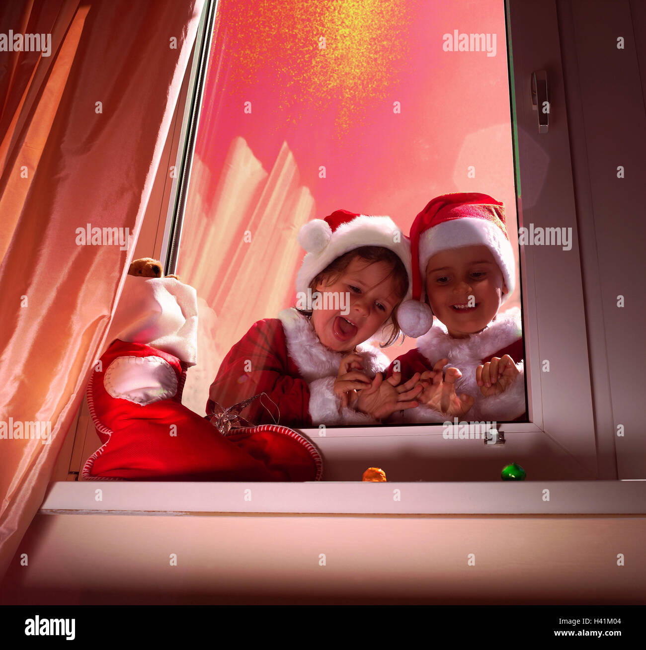 Room, windowsill, Santa's boot, stuffed, window, children, lining ...