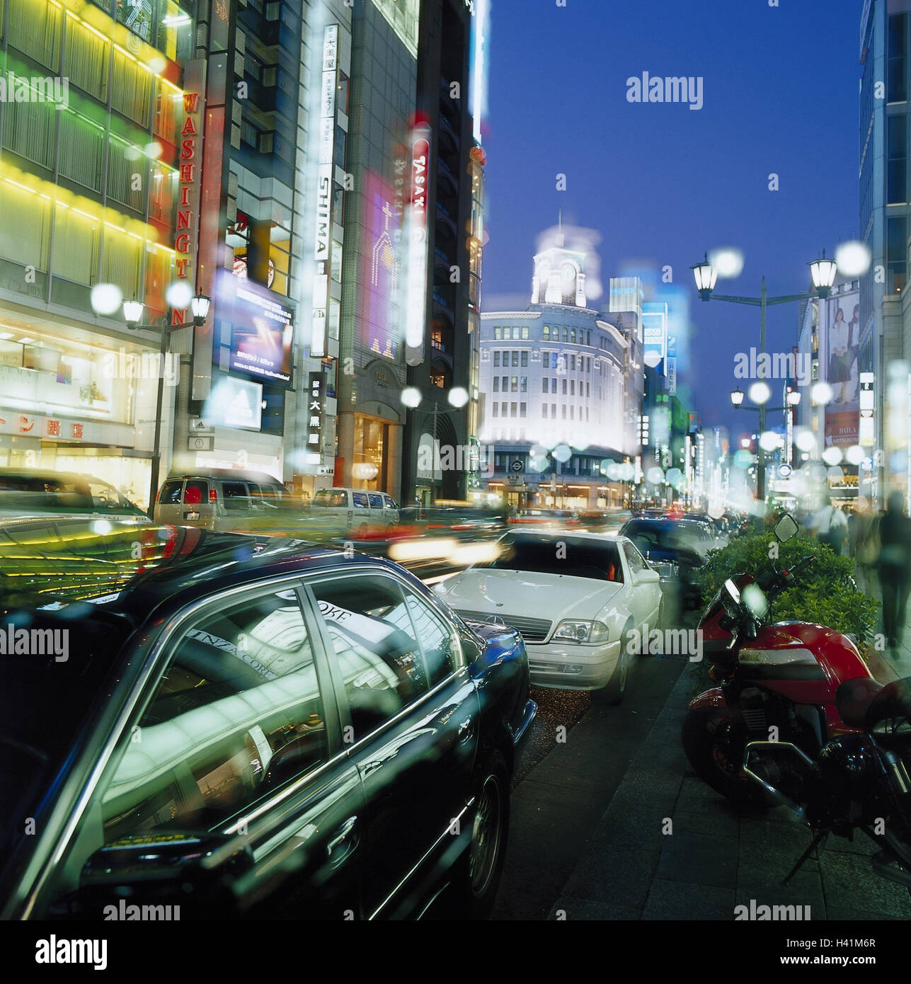 Japan, Tokyo, Ginza, street scene, dusk, blur, Asia, capital, Ginza ...