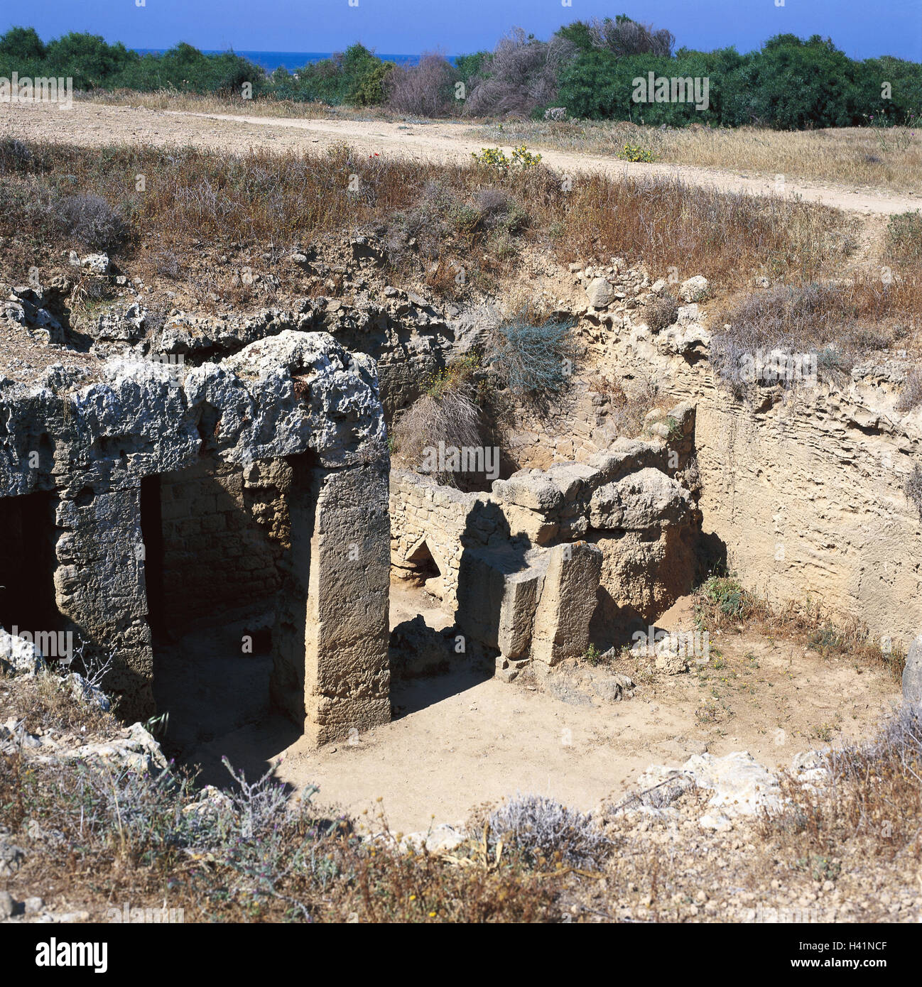 Cyprus, in Greek, Paphos, "king's tombs", Europe, the Mediterranean Sea ...